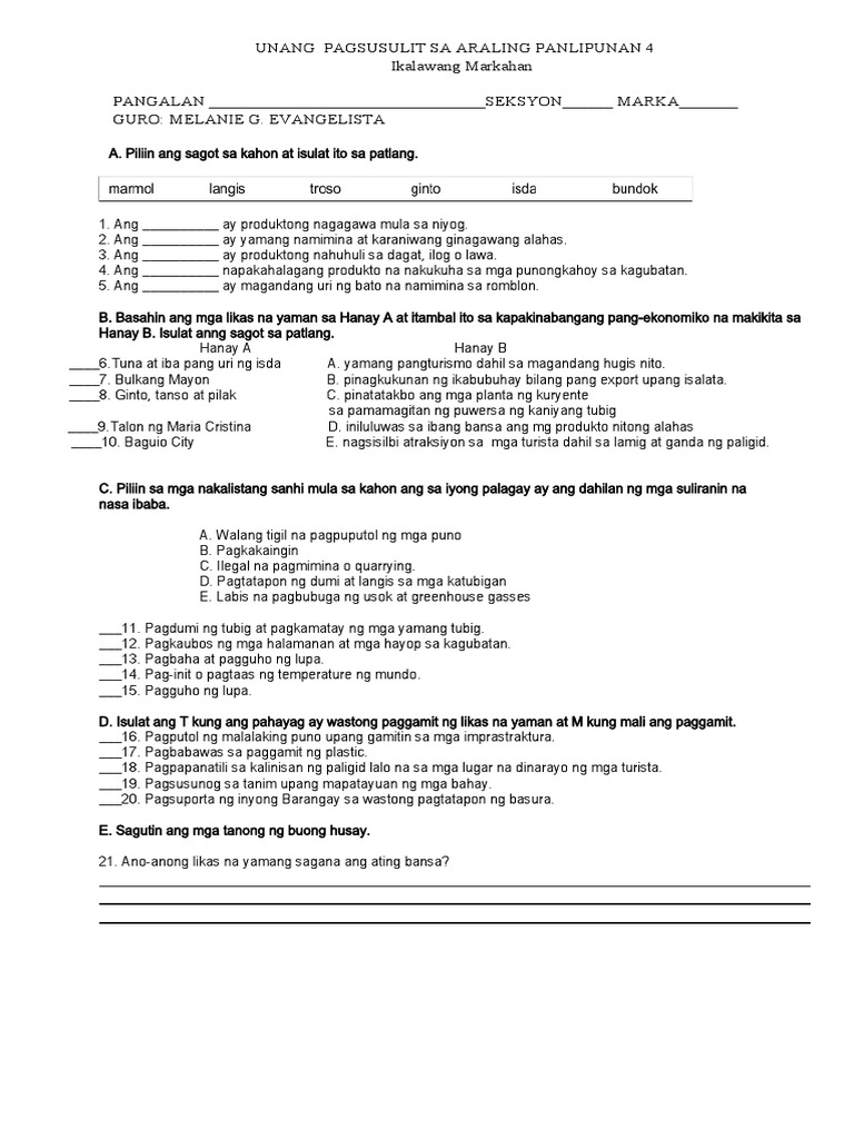 Second Quiz AP at ESP | PDF