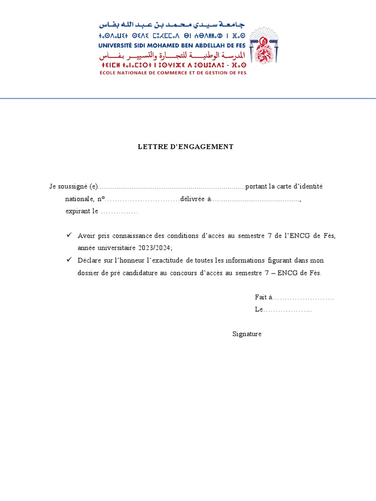 Lettre Engagement 2019 S7 | PDF