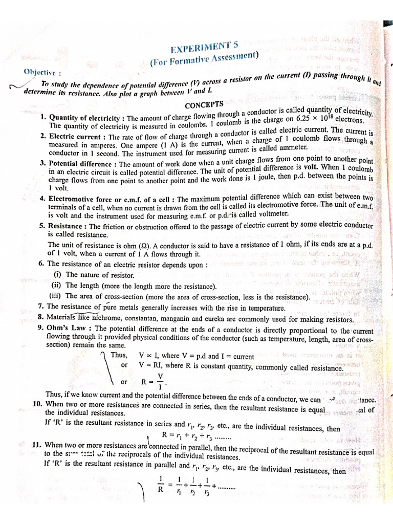 physics experiment 1 | PDF