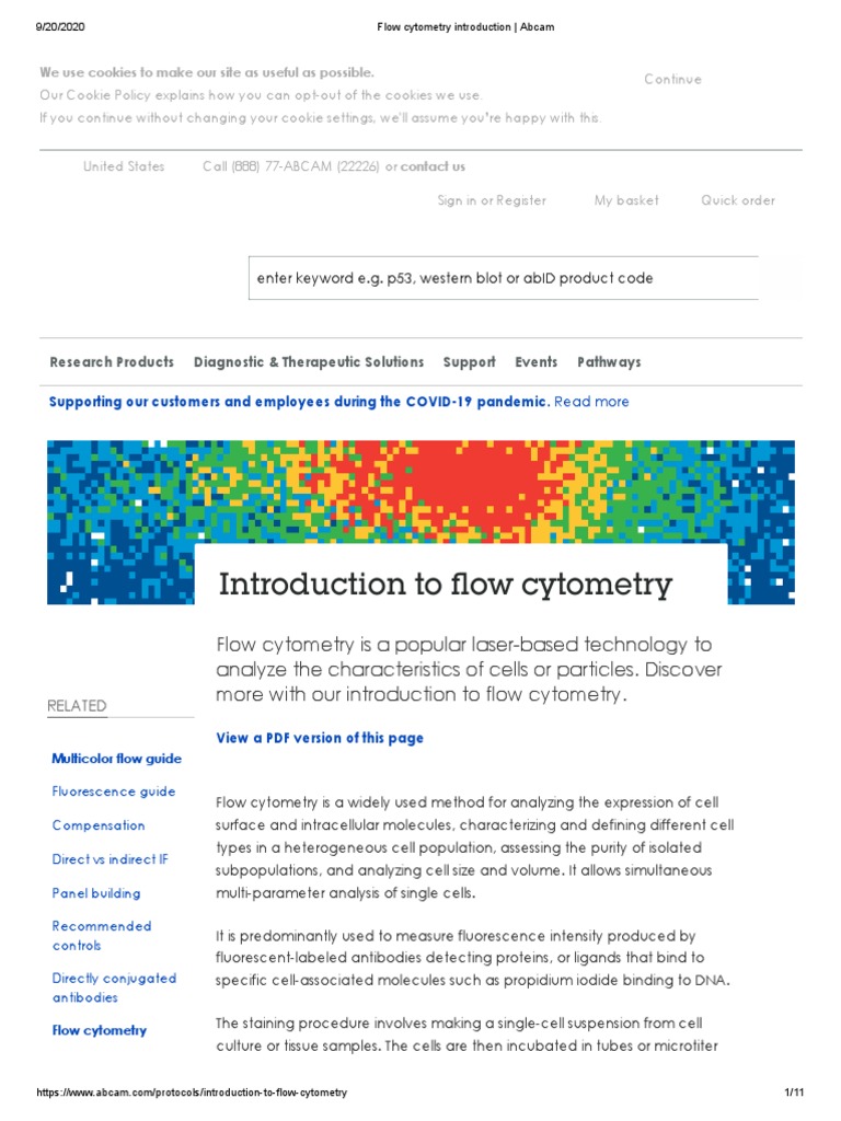 Flow Cytometry Introduction - Abcam | PDF | Flow Cytometry | Optical Filter