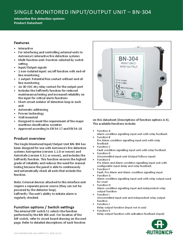 bn304 CGB | PDF | Relay | Input/Output