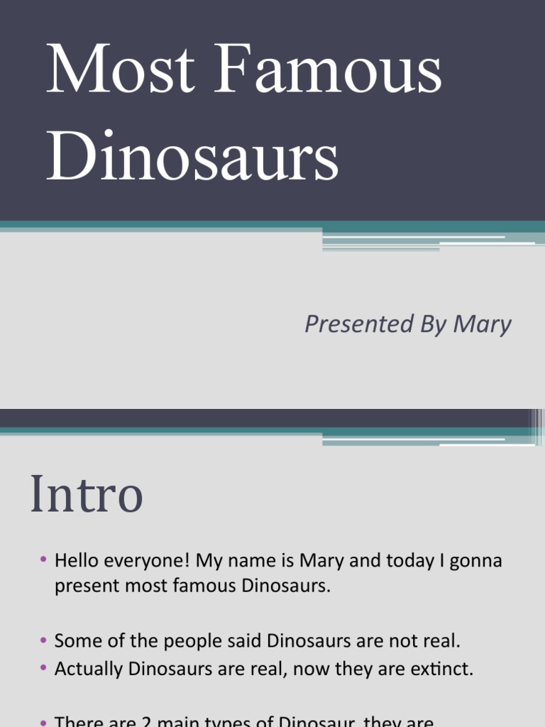 Most Famous Dinosaurs | PDF
