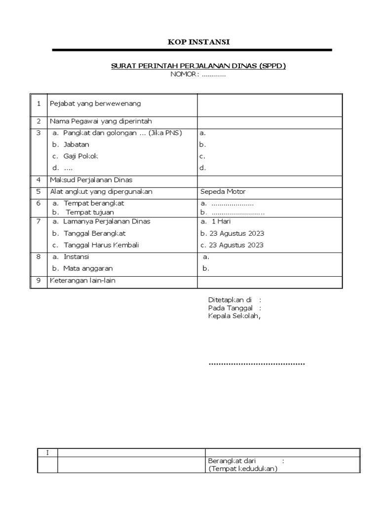 Contoh SPPD | PDF