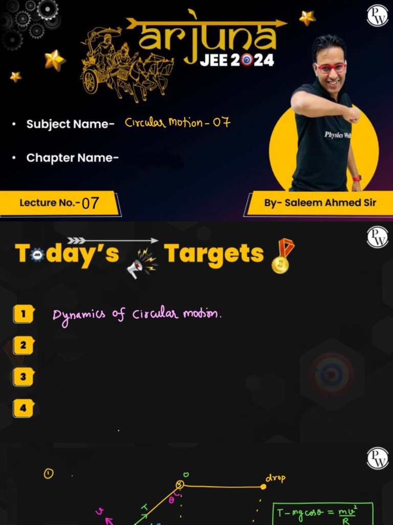 Circular Motion 07 - Class Notes - Arjuna JEE 2024 | PDF
