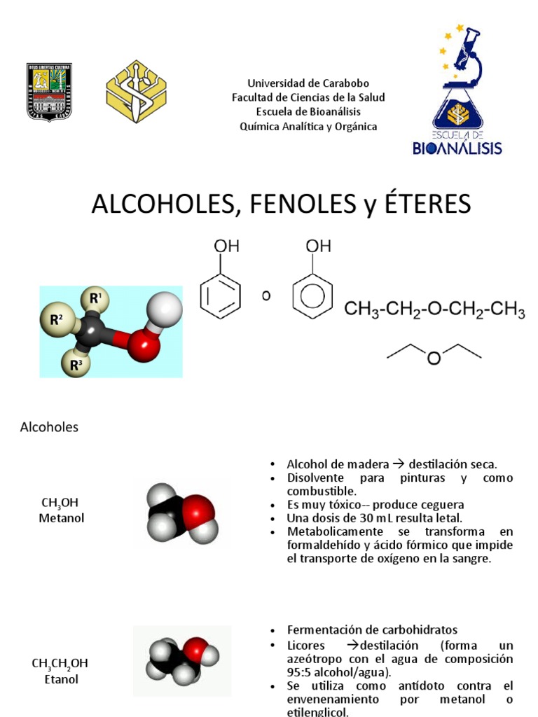 Alcoholes, Fenoles y Éteres | PDF | Éter | Metanol
