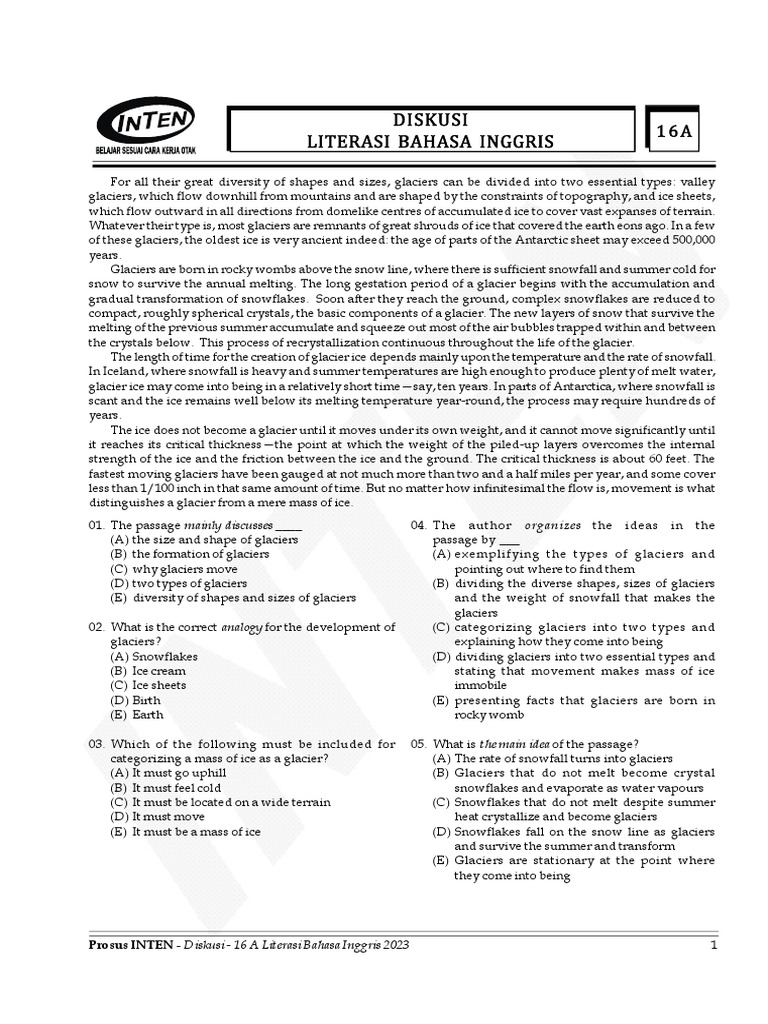 Lbe Diskusi 16 Tambahan Fix | PDF | Glacier | Decomposition