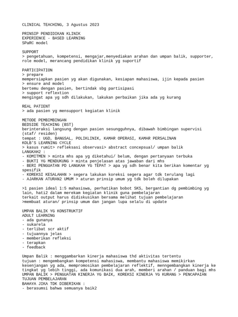 Clinical Teaching Pdf Karier Perkembangan Sains Matematika
