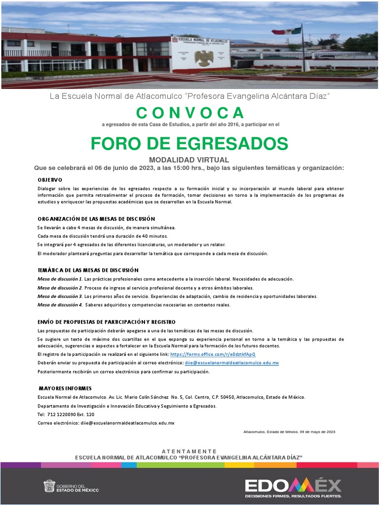Convocatoria Foro de Egresados | PDF | Aprendizaje
