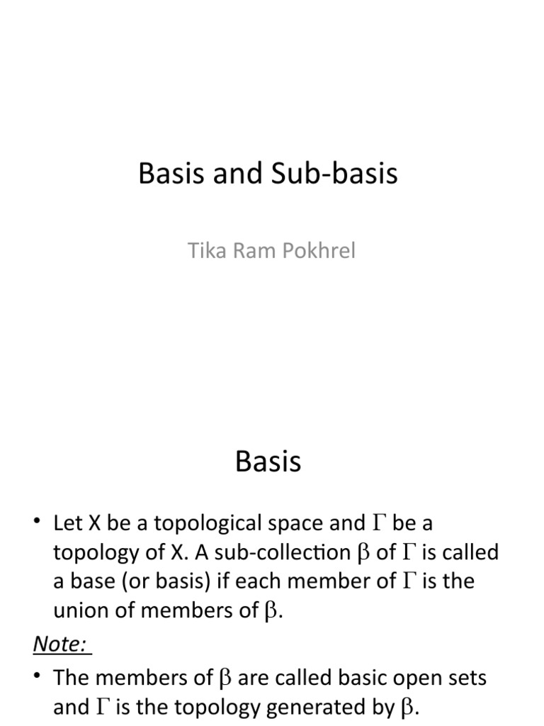 Day 3 Bases Sub Bases | Download Free PDF | Geometry | Mathematical Logic