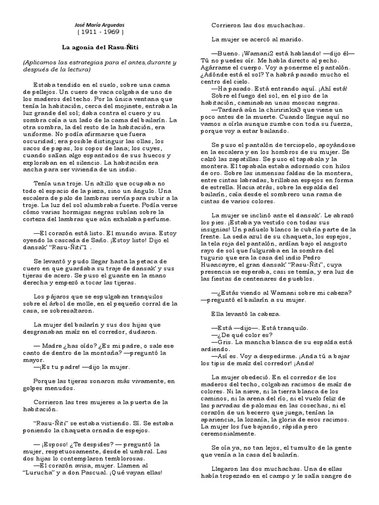 José María Arguedas-la Agonia de Rasu Ñiti | PDF | Bailes