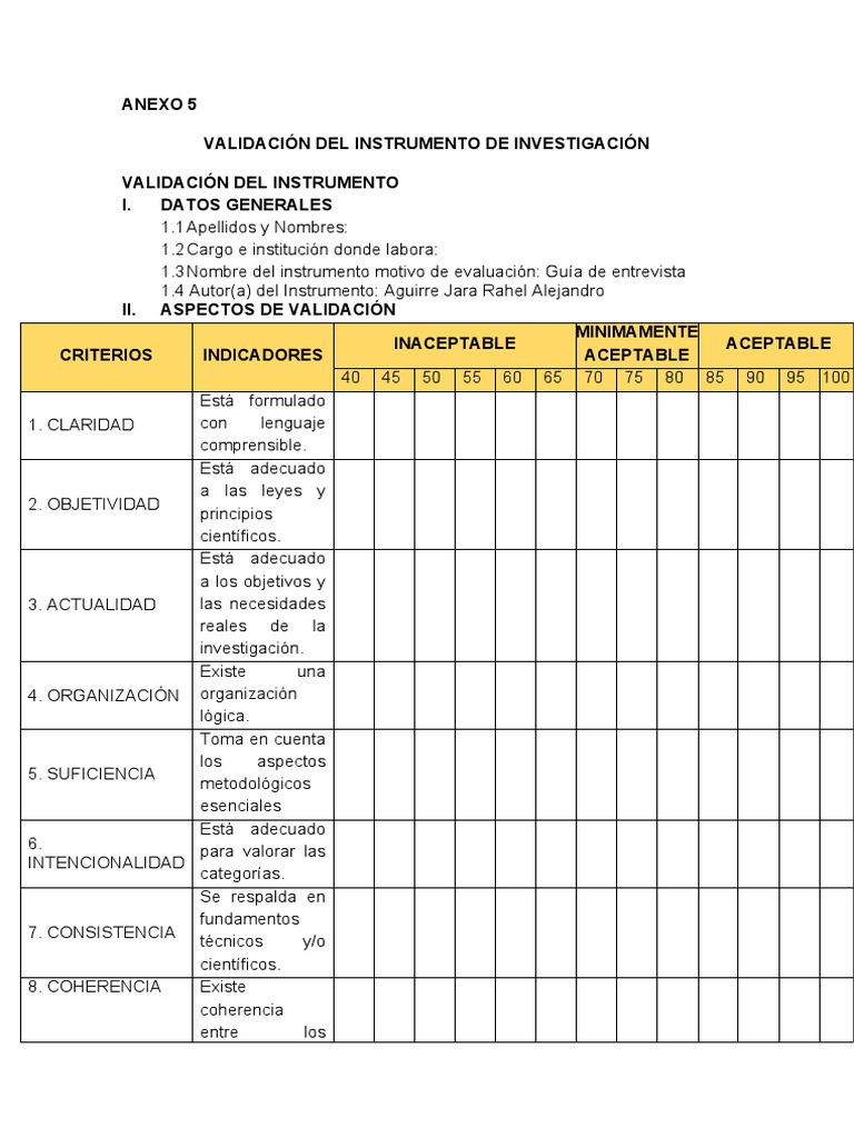 Validación Del Instrumento de Investigación | PDF