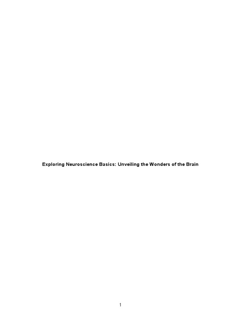 Neuroscience Basics: Understanding the Brain | PDF | Neuron | Nervous ...