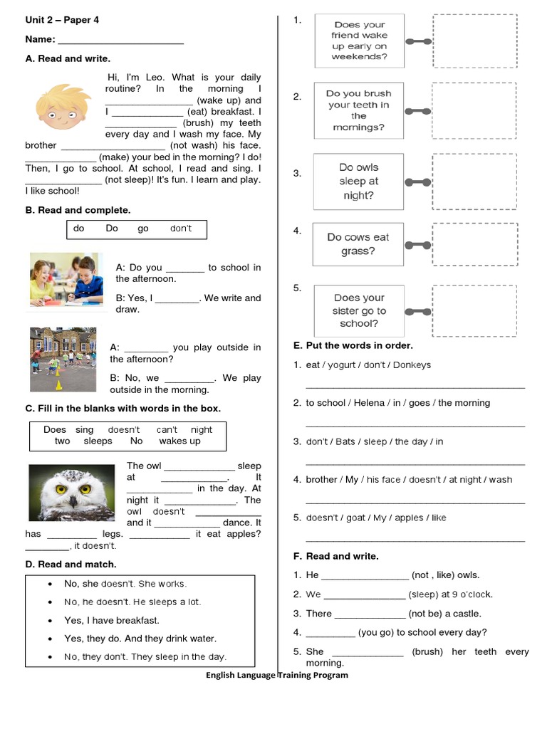 Unit 2 - Paper 4 (Grade 2) | PDF