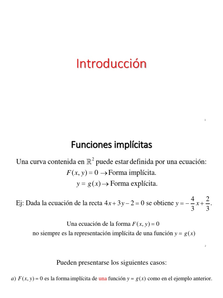 Unidad 7_Parte_4_Derivadas de Funciones Implícitas | PDF | Ecuaciones | Línea (geometría)
