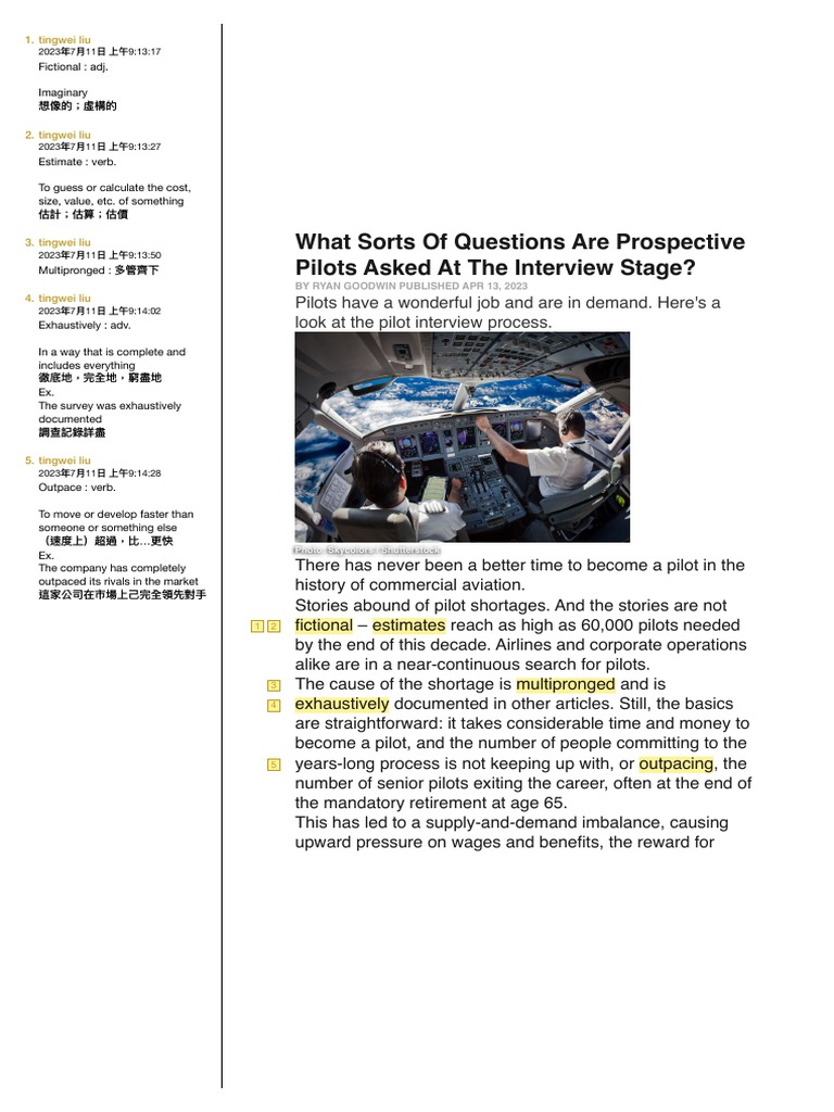 Pilot Interview Prep Guide | PDF | Federal Aviation Administration