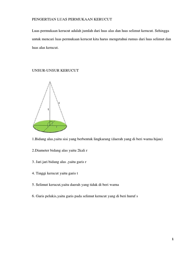 Contoh-Soal-Latihan-Kerucut-Kelas-6-SD-PDF | PDF