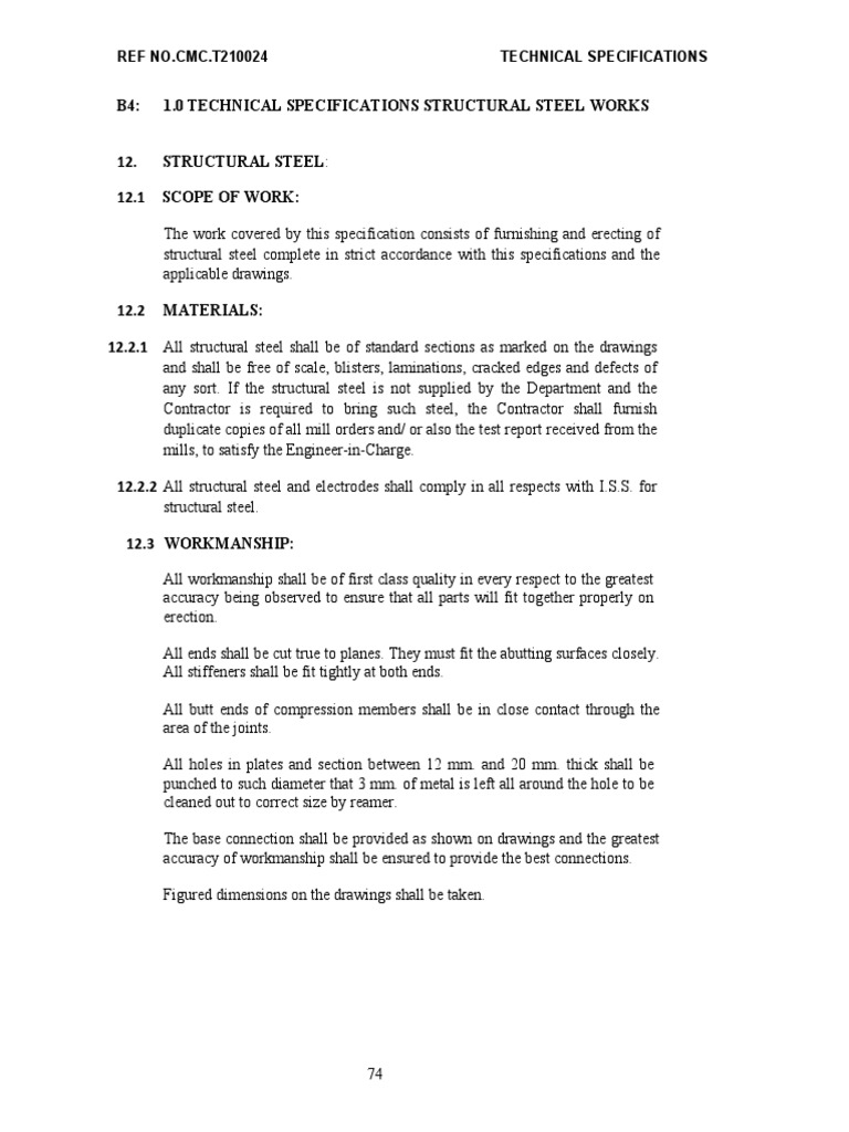 4. Technical Specifications-Structural steel Works | PDF