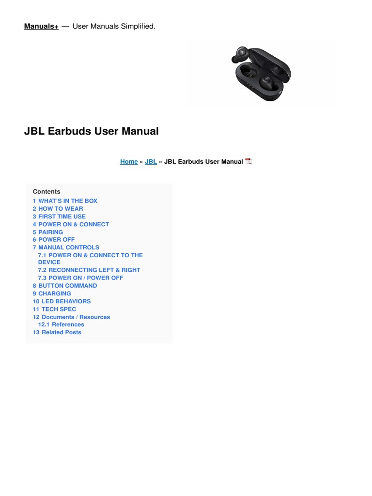Earbuds Manual | PDF | Headphones | Computing