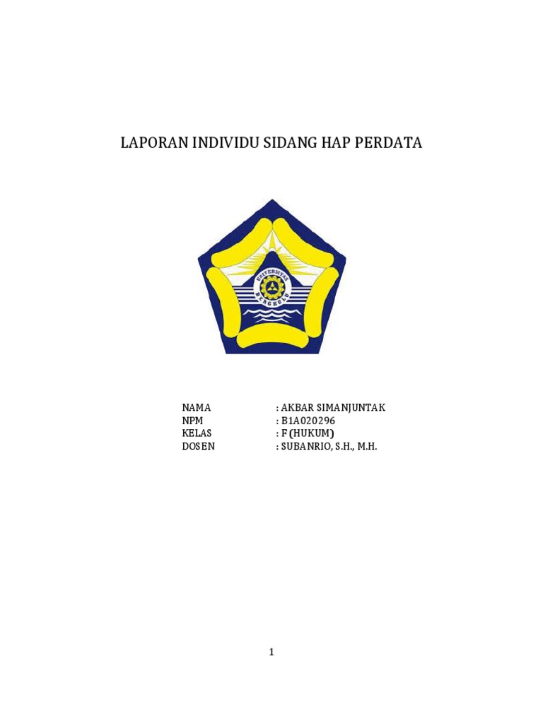 Laporan Individu Sidang Hap Perdata Akbar | PDF