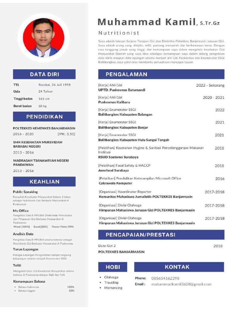 CV Muhammad Kamil | PDF