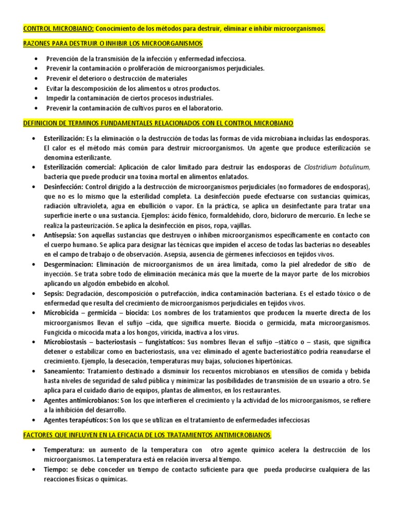 Control Microbiano | Descargar gratis PDF | Esterilización ...