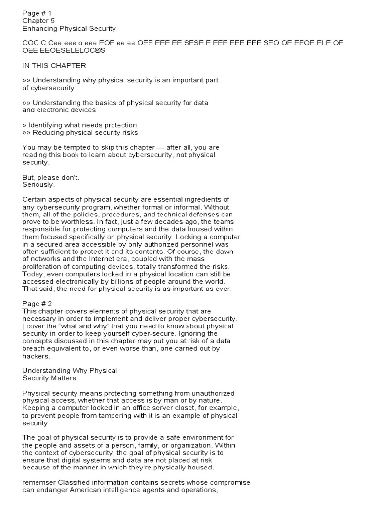 5 Enhancing Physical Security | PDF | Security | Computer Security