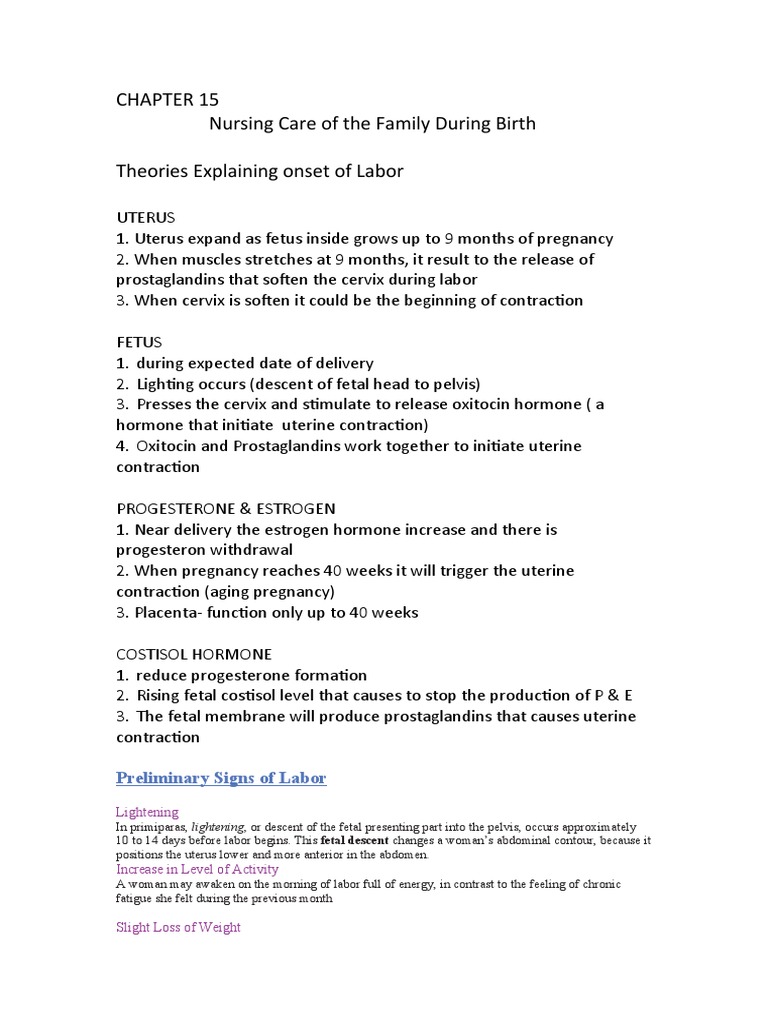 Chapter 25 Notes | PDF | Childbirth | Uterus