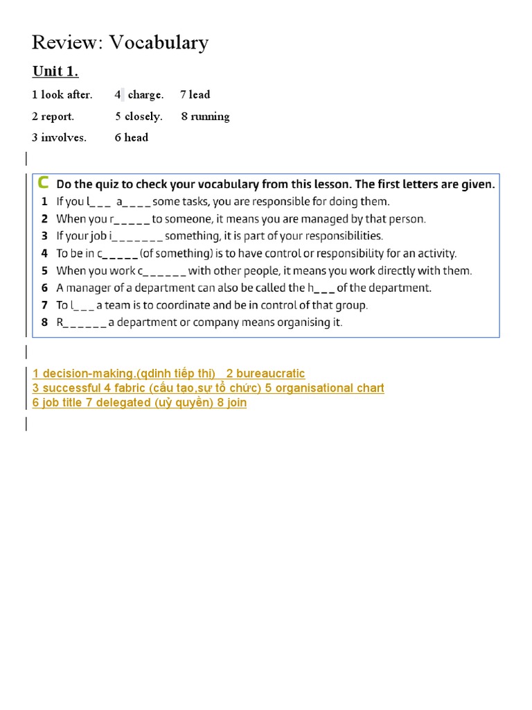 Vocabulary Review Unit 1 4. | PDF | Brand | Economies