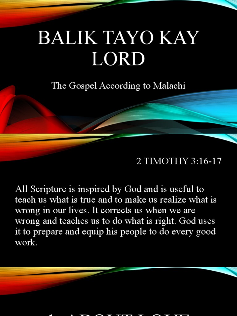 Balik Tayo Kay Lord | PDF