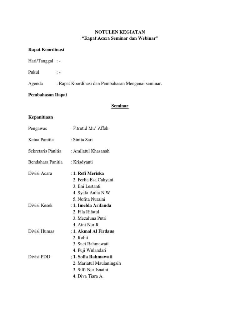 Notulen Webinar | PDF