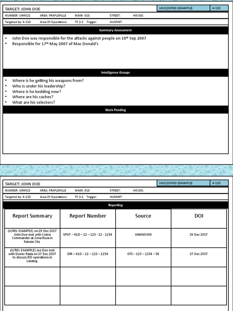 Intelligence Target Packs and Intelligence Profiles Download | PDF