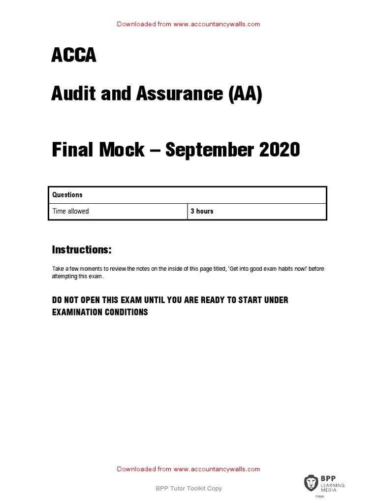 AA Final Mock 2020-09 | PDF