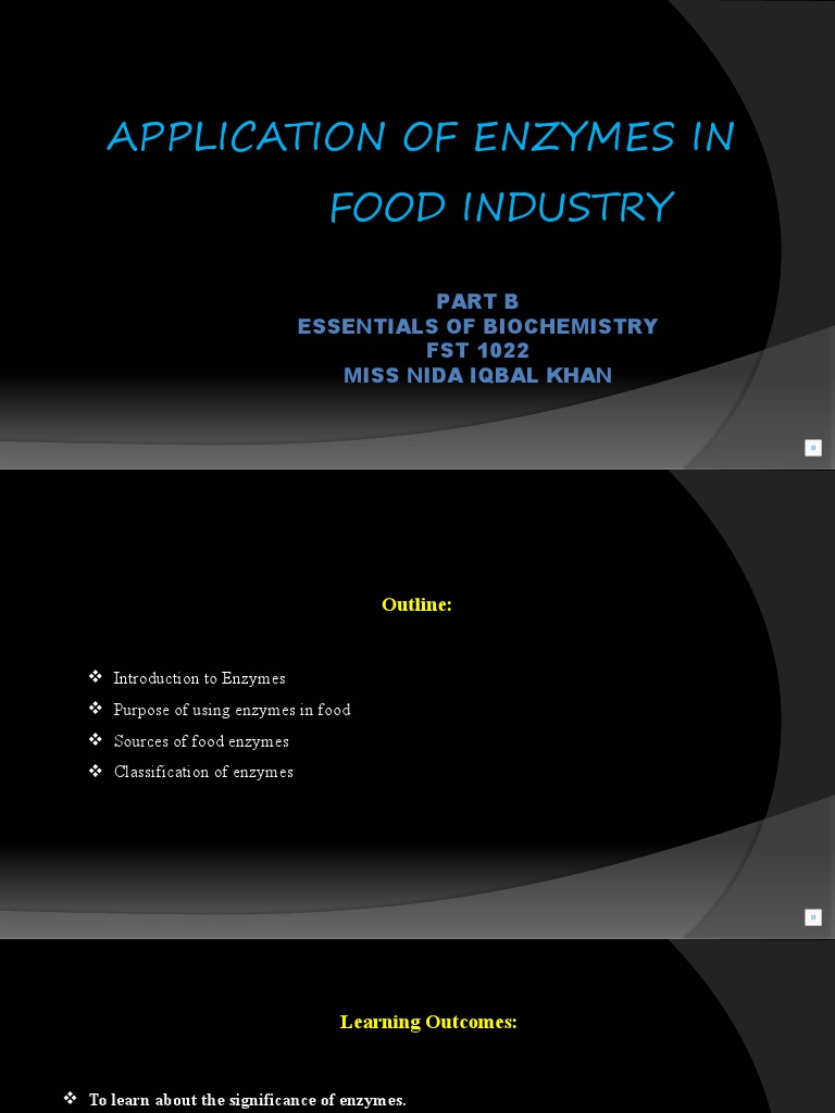 Application of Enzymes in Food Industries | PDF | Enzyme | Foods