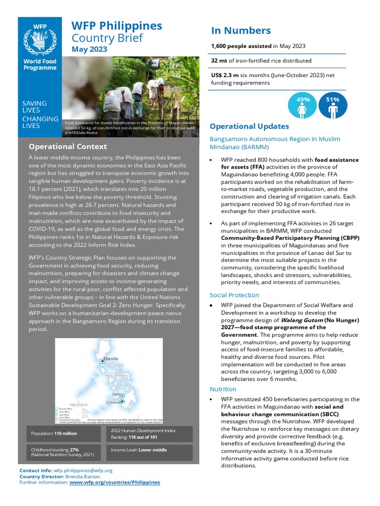 WFP Philippines: May 2023 Updates | PDF | World Food Programme | Food ...