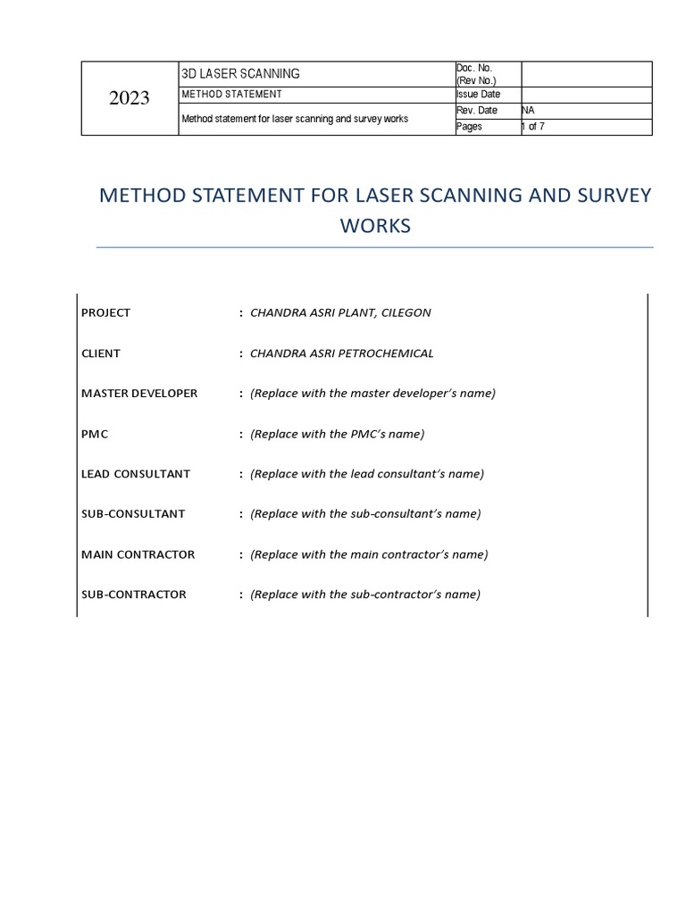 Method Statement | PDF | Surveying | Science