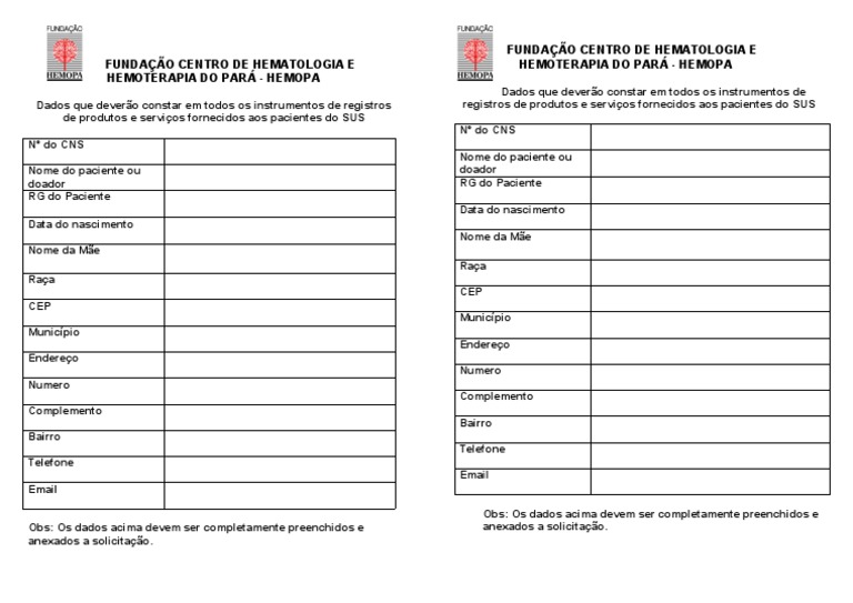 Fichas de Dados para Pacientes Do SUS | PDF
