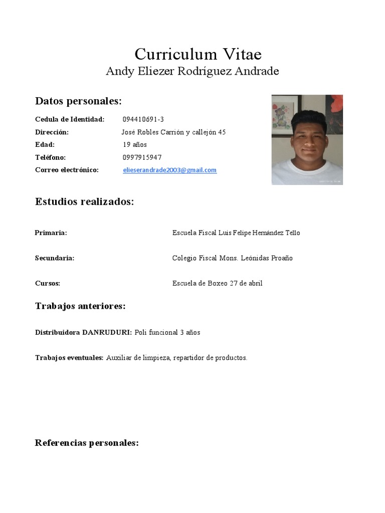 Rodriguez Hijo Curriculum | PDF