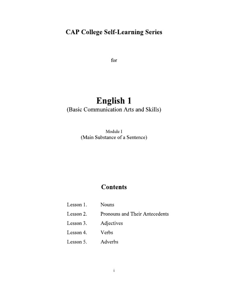 English 1, Module 1 - For Uploading | PDF