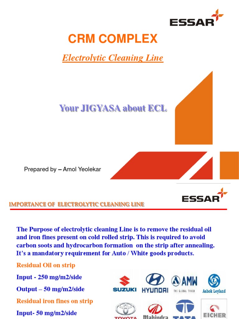 CRM Complex: Electrolytic Cleaning Line | PDF | Laser | Light