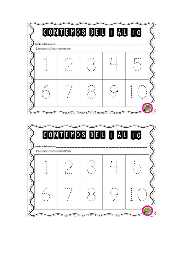 Guias de Apoyo Escritura de Números Del 1 Al 10 | PDF