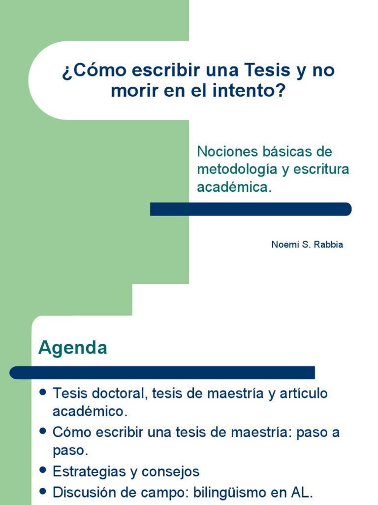 Cómo Escribir Una Tesis y No Morir en El Intento | PDF