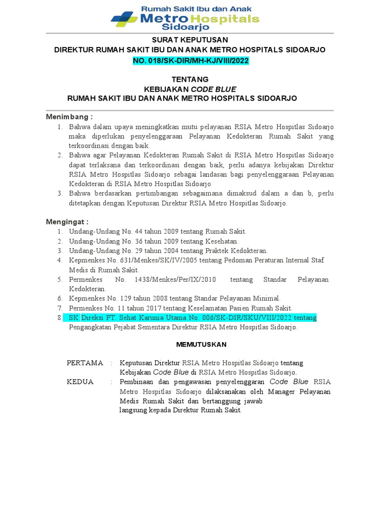 SK Tim Code Blue | PDF