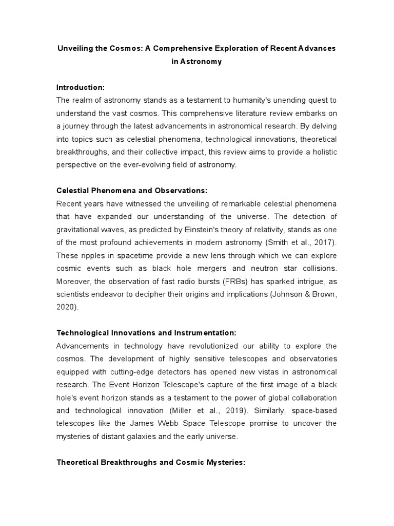 Unveiling The Cosmos | PDF | Astronomy | Universe