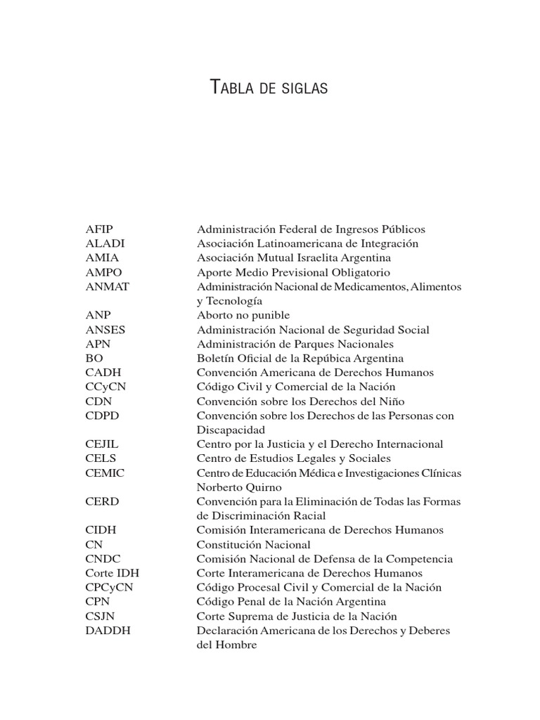 Tabla de Siglas | PDF