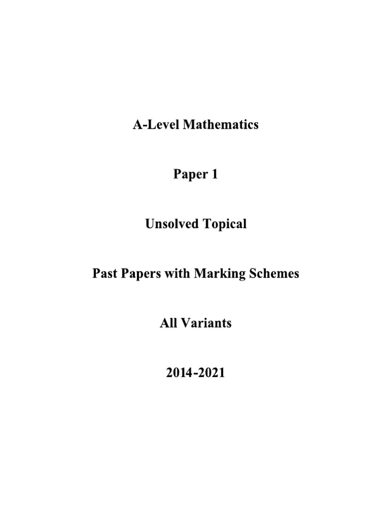 A-Level Mathematics P1 | PDF