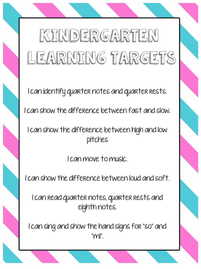 K-5 Learning Targets | PDF | Clef | Musical Compositions