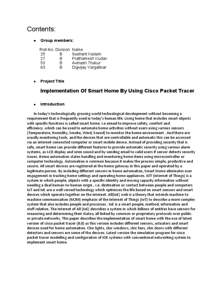 B - 25,27,53,63 - Implementation of Smart Home by Using Cisco Packet Tracer | PDF | Internet Of ...