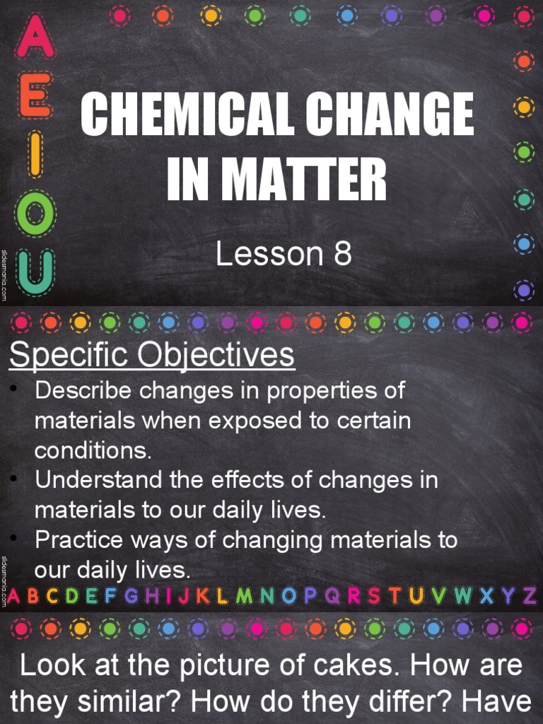 Grade 4 - Lesson 8 - Chemical Changes | PDF | Chemical Substances | Taste