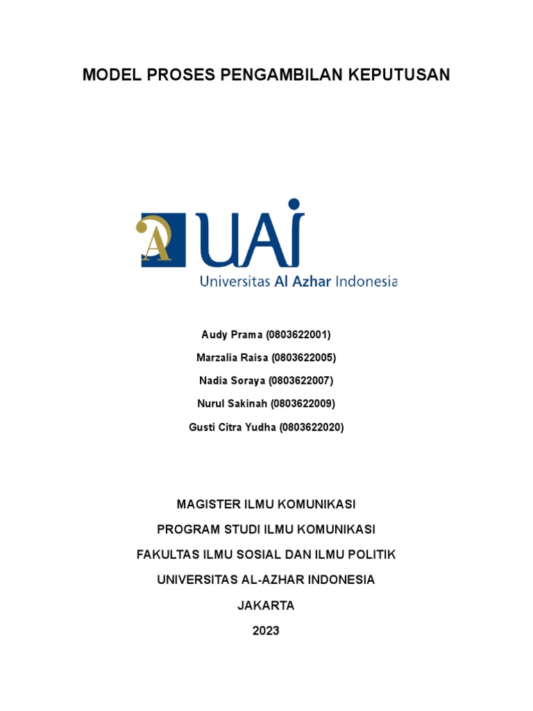 Model Proses Pengambilan Keputusan | PDF