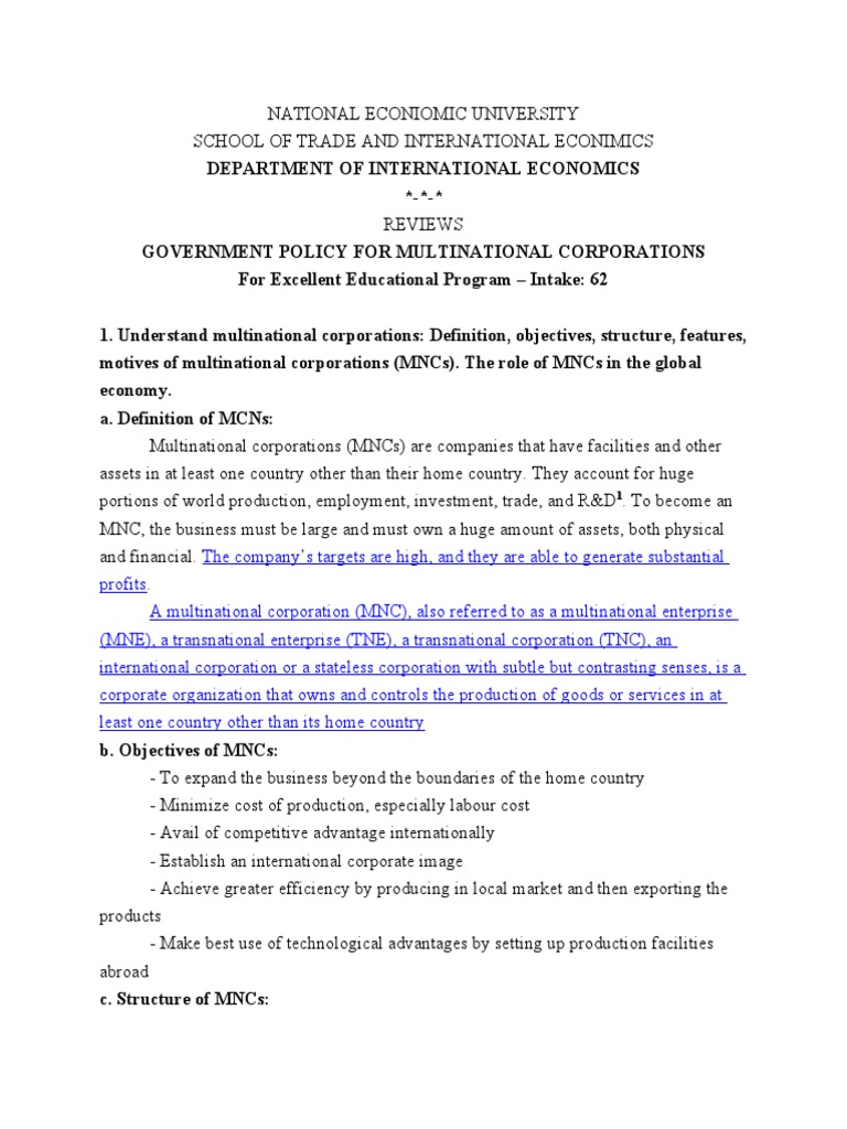 MNCs | PDF